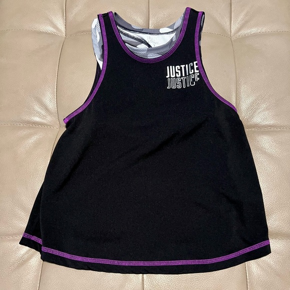 Justice | Shirts & Tops | Justice Girls 7 Athletic Active Wear Black ...